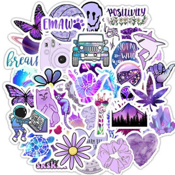 Brandy Melville | Accessories | Purple Themed Sticker Pack | Poshmark